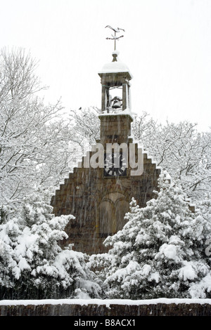 Snow on the gable remains of Old Simon, or Auld Simon, Church ...