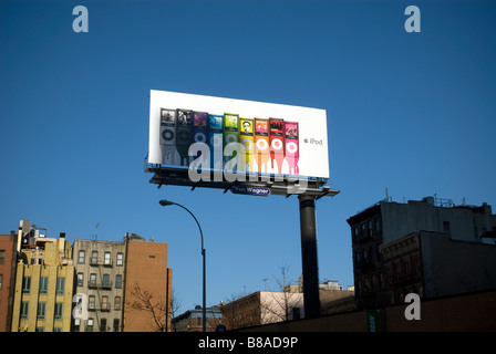 Advertising for the Apple Inc iPod on a billboard in the Chelsea ...
