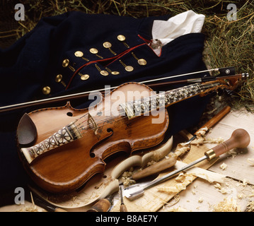 Hardanger fiddle, traditional Norwegian folk music with mother-of-pearl ...