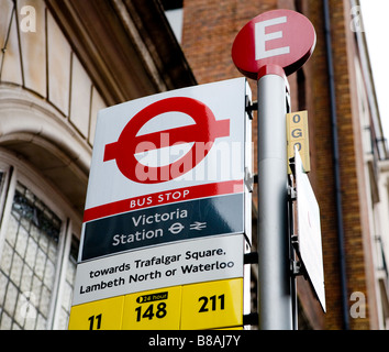 London Bus Sign Stock Photo - Alamy