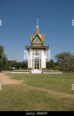 Memorial shrine of skulls and bones of victims of Pol Pot and the Stock ...