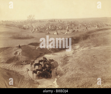 Native American Encampment - Lakota Indians Stock Photo - Alamy