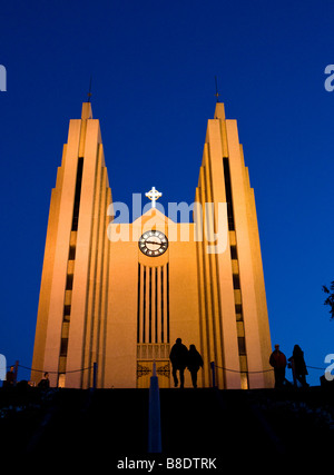 Stained glass windows at the Akureyrarkirkja church, Akureyri, Iceland ...