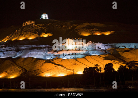 Aswan, Egypt - Riverside illuminated at night Stock Photo - Alamy