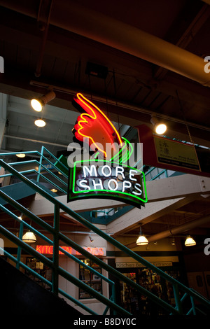 neon sign saying more shops Stock Photo - Alamy