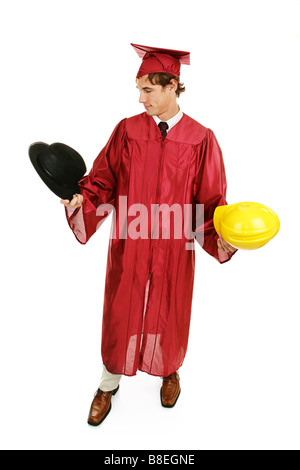 Graduation student choose his career in the future over white Stock ...