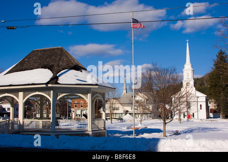 Town Green and Downtown Storefronts, South Royalton, Vermont Stock ...