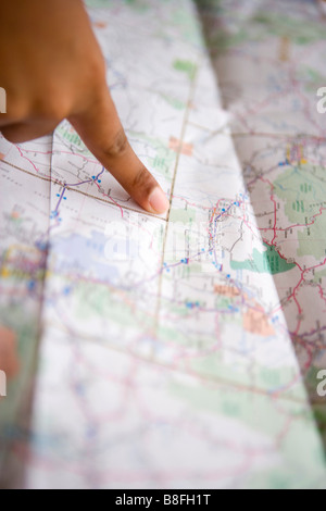 Finger pointing United States on the global map Stock Photo - Alamy