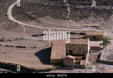 Finca, traditional Spanish farm near Uncastillo, Zaragoza Province ...