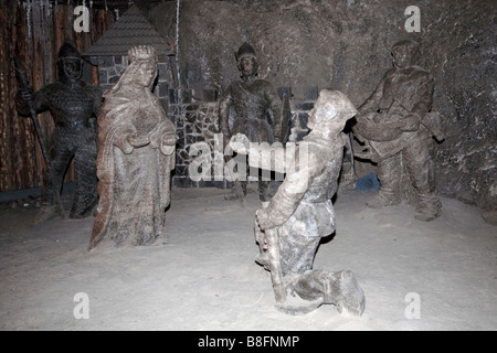 Carving of the legend of Princess Kinga being reunited with her ring ...