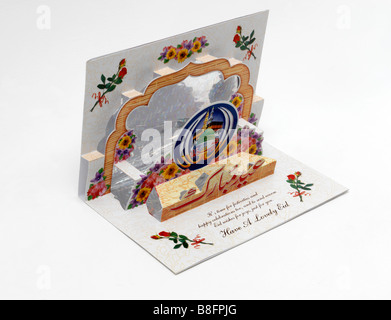 Pop Up Card Layer Mechanism Childs Home made Card Stock Photo - Alamy