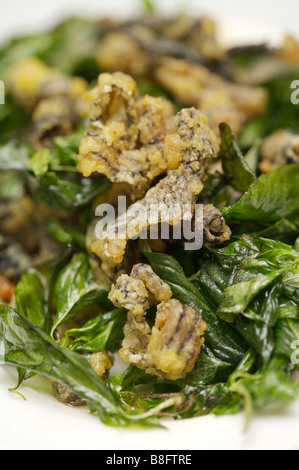 Close up of fried snake skin on the plate Stock Photo - Alamy