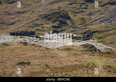 Disused slate quarry at the head of Croesor valley in Snowdonia, North ...