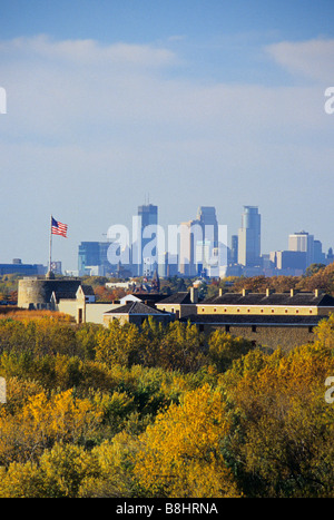 Fort Snelling, Minnesota, at the confluence of the Rivers Mississippi ...