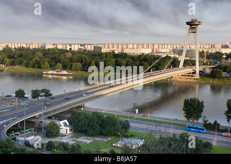 Most SNP new bridge or the UFO Bridge or Novy Most in Bratislava ...