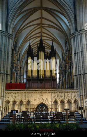 The Organ inside Lincolnshire Cathedral England Stock Photo - Alamy