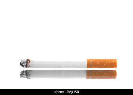 Lit cigarette isolated on white background close up Stock Photo - Alamy