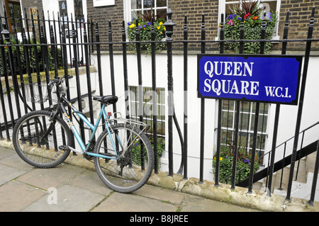 Queen Square sign outside the Mary Ward Centre London WC1 England UK ...