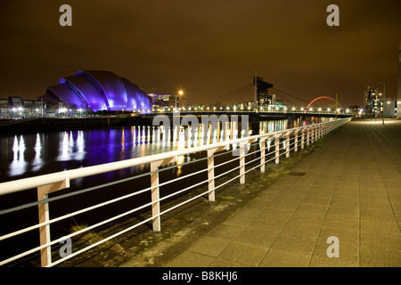 River Clyde walkway, Clyde Arc Bridge, Glasgow, Strathclyde Region ...