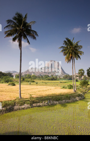 View of Rajagiri hill in the Gingee Fort complex in Villupuram district ...