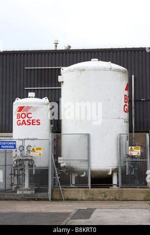 BOC Gas storage tanks on an industrial site in the U.K Stock Photo - Alamy