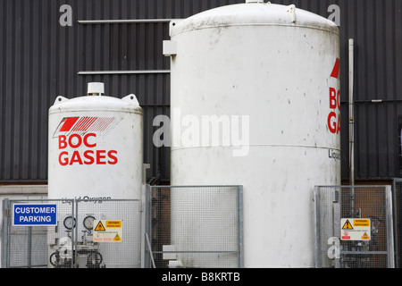 BOC Gas storage tanks on an industrial site in the U.K Stock Photo - Alamy