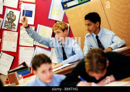 Year 9 biology class Cyfarthfa High School Merthyr Tydfil Wales UK ...