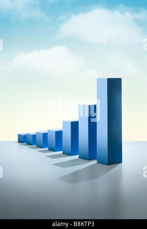 An illustration of a graph chart showing an upward trend on a white ...