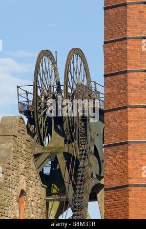 Pleasley colliery disused Winding wheels Stock Photo - Alamy