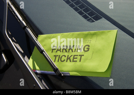 Parking fine ticket left on car window in Paris France Stock Photo - Alamy