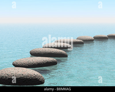 float stones A pebble on a background of the sky Stock Photo - Alamy