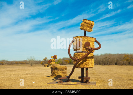Hay bale art Stock Photo - Alamy