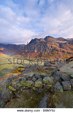 Langdale Pikes from Side Pike, Lake District, Cumbria, England Stock ...