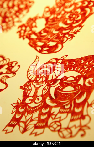 Cut Or Torn Paper Of Ox Stock Photo - Alamy