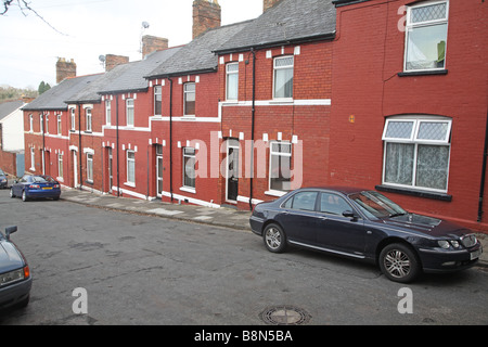 Red brick terraced housing Agnes Street Cogan Penarth Wales Stock Photo ...