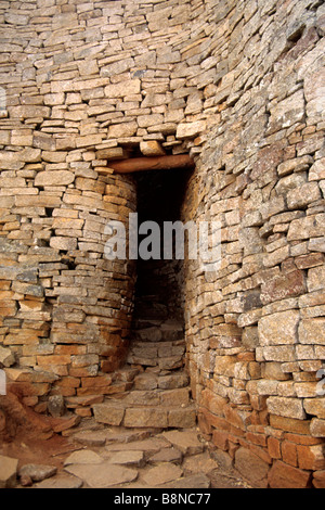Great Zimbabwe ruins, great wall and entrance of "the Great Enclosure ...