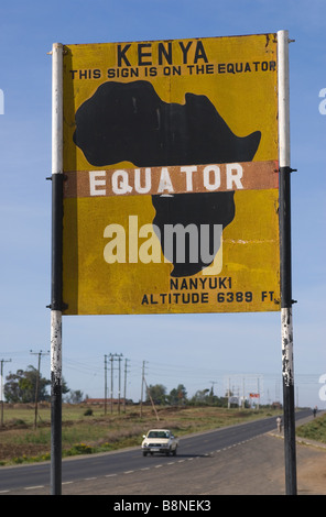 information sign 'Equator', Kenya, Nanyuki - Rift Valley Stock Photo ...