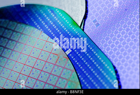 Semiconductor silicon computer wafers containing multiple microchip ...