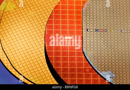 Semiconductor silicon computer wafers containing multiple microchip ...
