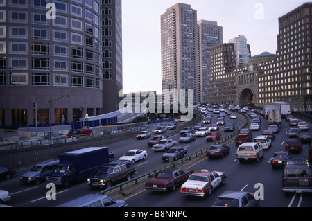 The old elevated highway through downtown Boston. It was replaced in ...