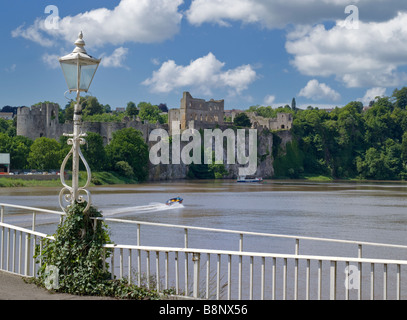 Chepstow Castle from the bridge Stock Photo - Alamy