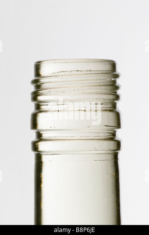 Screw thread on the top of a glass wine bottle Stock Photo - Alamy