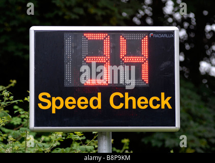 Speed check warning sign, Britain, UK Stock Photo - Alamy