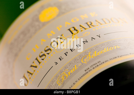champagne bottle s label Janisson Baradon France Stock Photo - Alamy