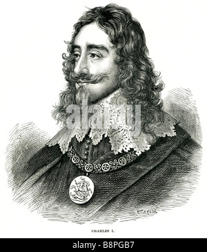 Charles I (1600-1649) on engraving from the 1800s. King of England ...