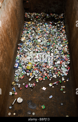 Large bin of aluminum cans for recycling and fundraiser for local group ...