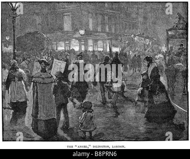 Islington The Angel London Victorian period Stock Photo: 58035154 - Alamy