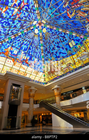 Inside of Wafi Mall Dubai with stained glass roof Stock Photo - Alamy