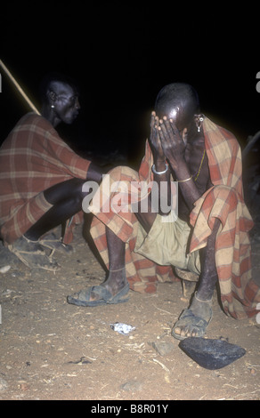 Rendille elder celebrating HAI outside his house in Korr northern Kenya ...