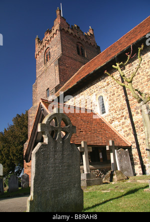 St Mary the virgin church Fryerning Essex. The churchyard has a family ...